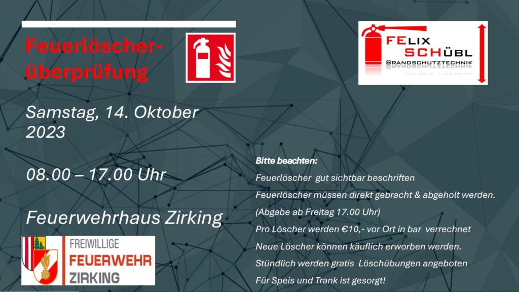 Feuerlöscher-Überprüfung 2023 – FF Zirking